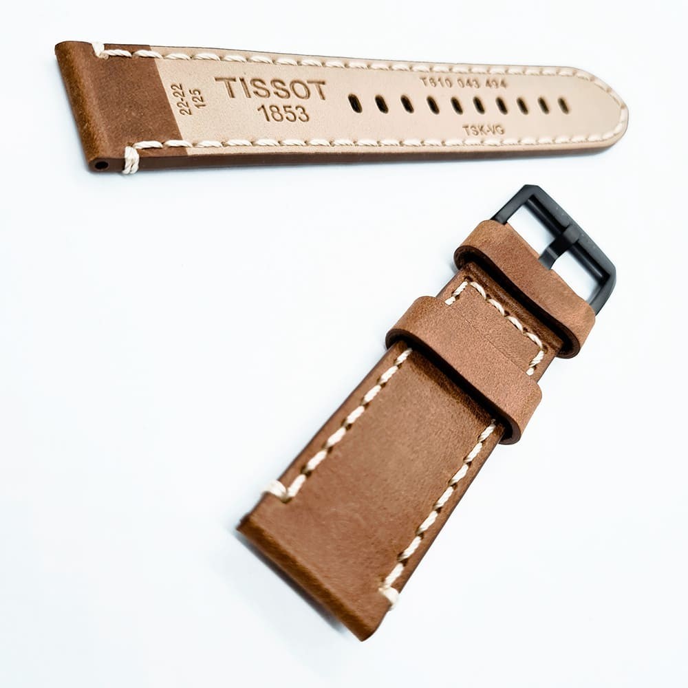 Bracelet de montre en cuir de la marque Tissot pour équiper votre montre